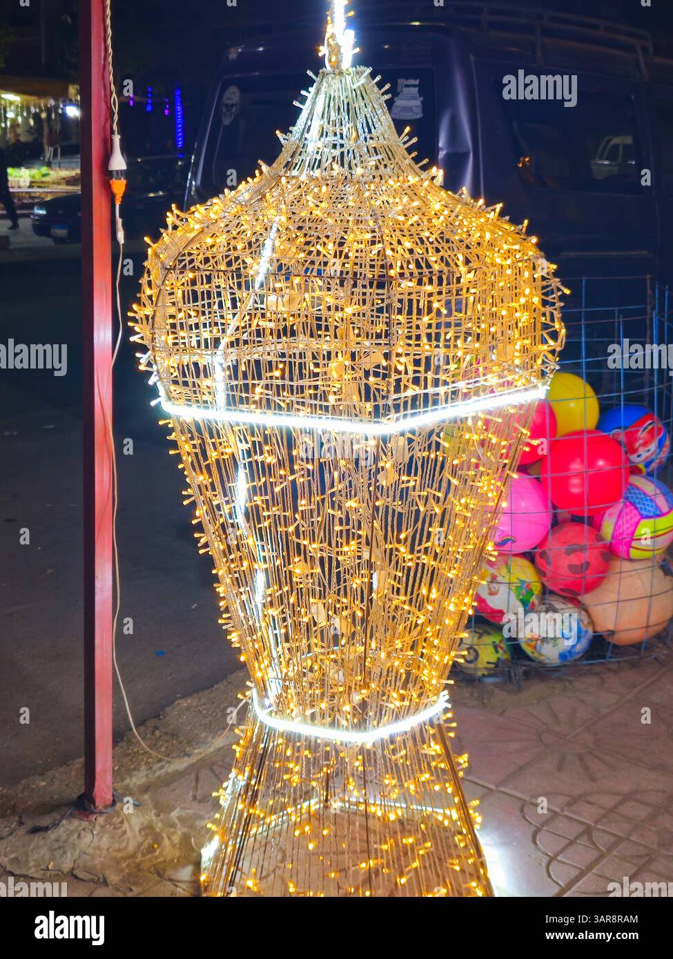 Cairo, Egypt, April 1 2025: Ramadan fanous Lantern lamps shape as a festive decorations of ...