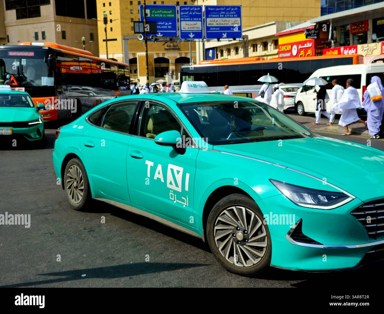 Mecca, Saudi Arabia, June 11 2024: Mecca Makkah Taxi, used to transport ...