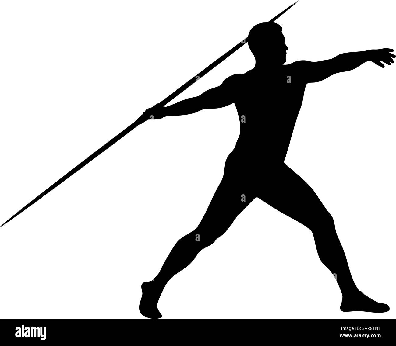 Throwing spear illustration Black and White Stock Photos & Images - Alamy