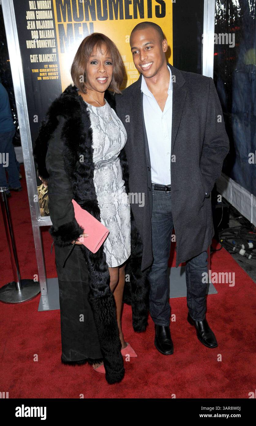 Gayle King and William Bumpus Jr. at the premiere of 'Monuments Men' at ...