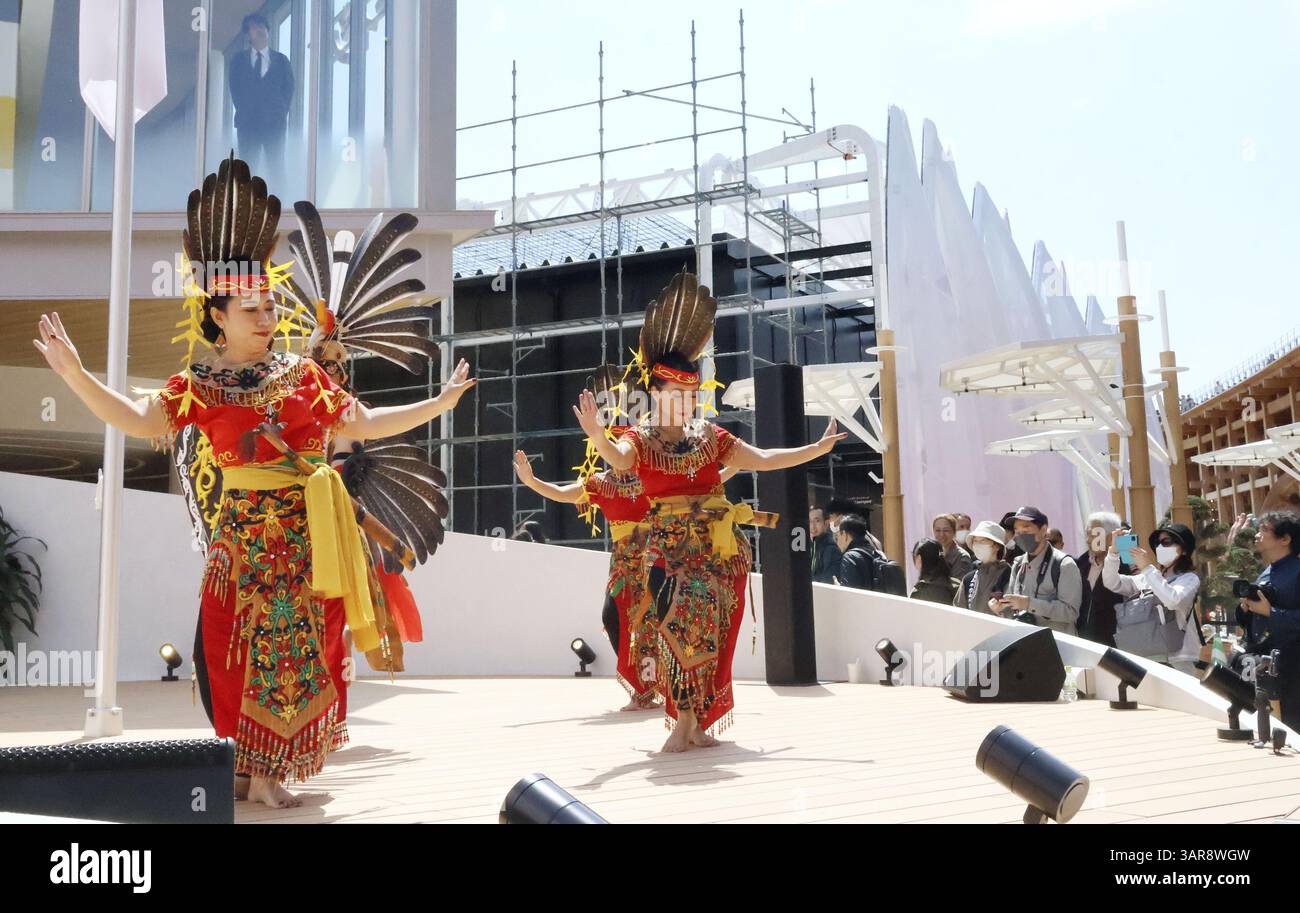 A dance performance is held at Indonesia's pavilion for the 2025 World ...