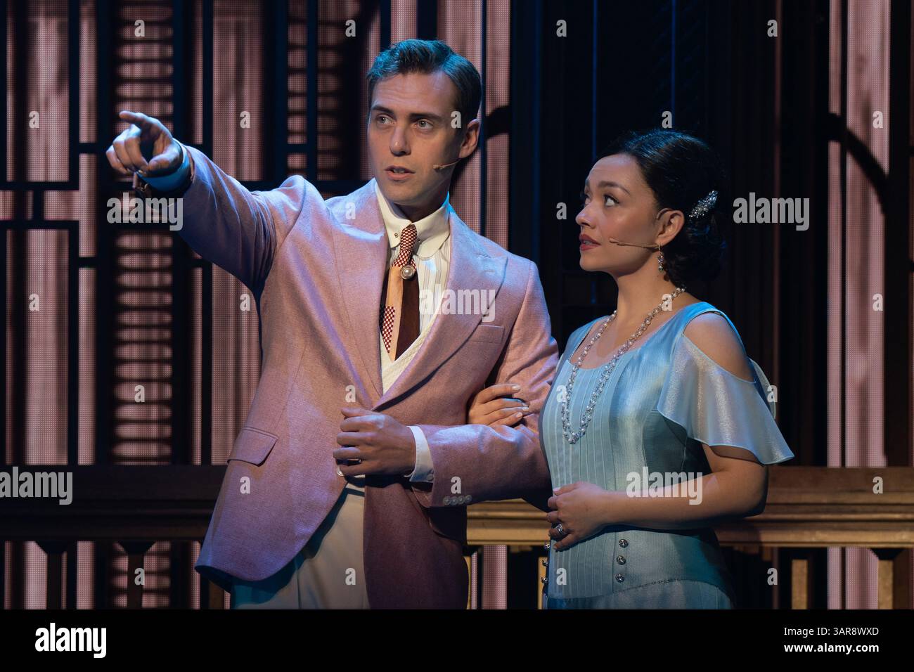 London, UK. 16th Apr, 2025. Jamie Muscato and Frances Mayli McCann seen ...