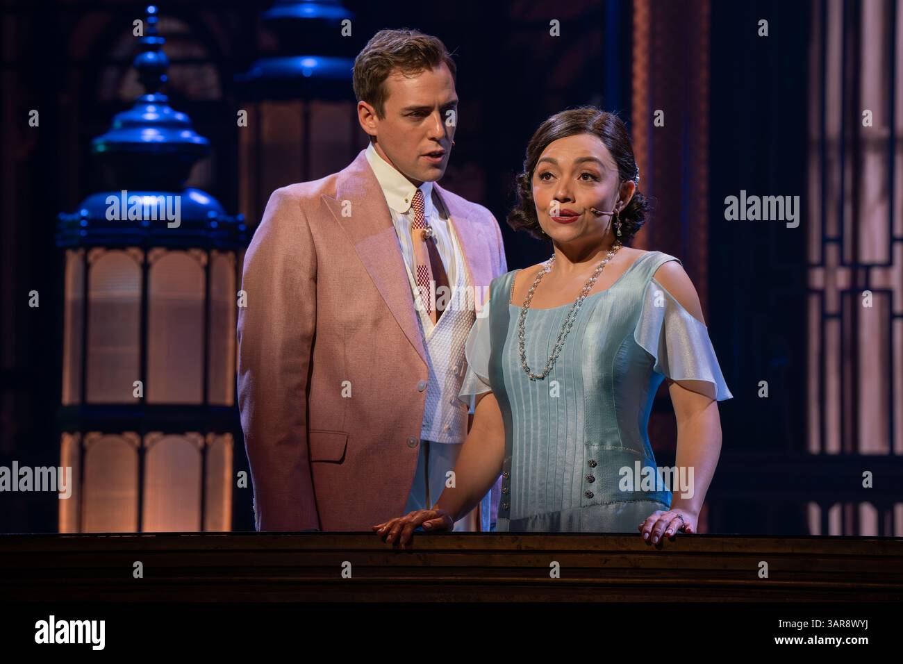 London, UK. 16th Apr, 2025. Jamie Muscato and Frances Mayli McCann seen ...