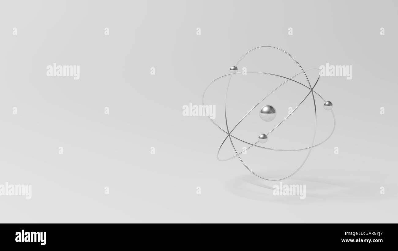 Atom. Atomic structure. Blank. Scientific background. 3d illustration ...