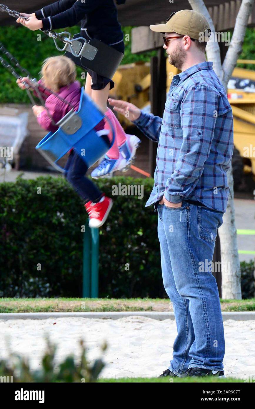 Jack Osbourne with his daughter Pearl Osbourne at a park playground in ...