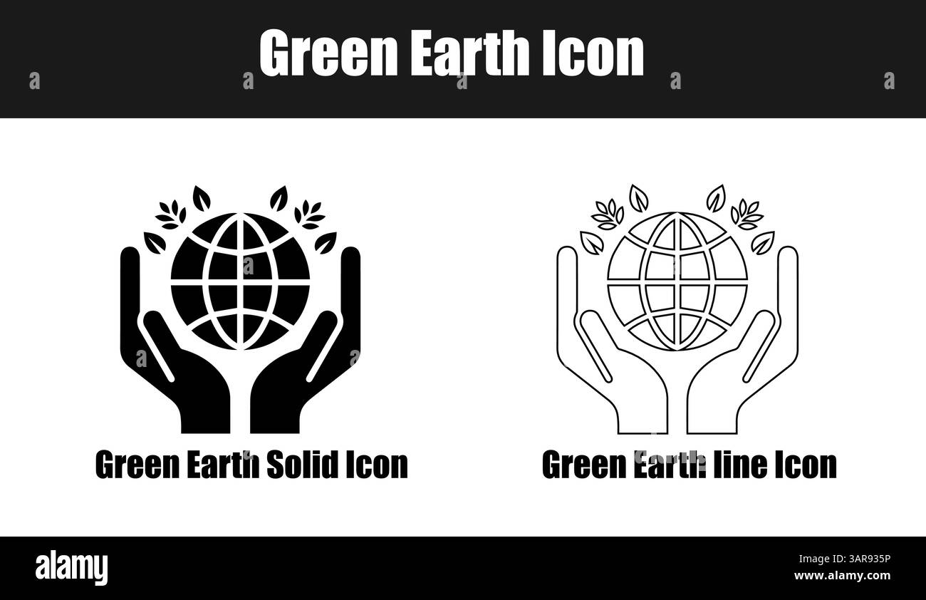 Environmentally Friendly Earth Icon Design Featuring Hands and Leaves ...