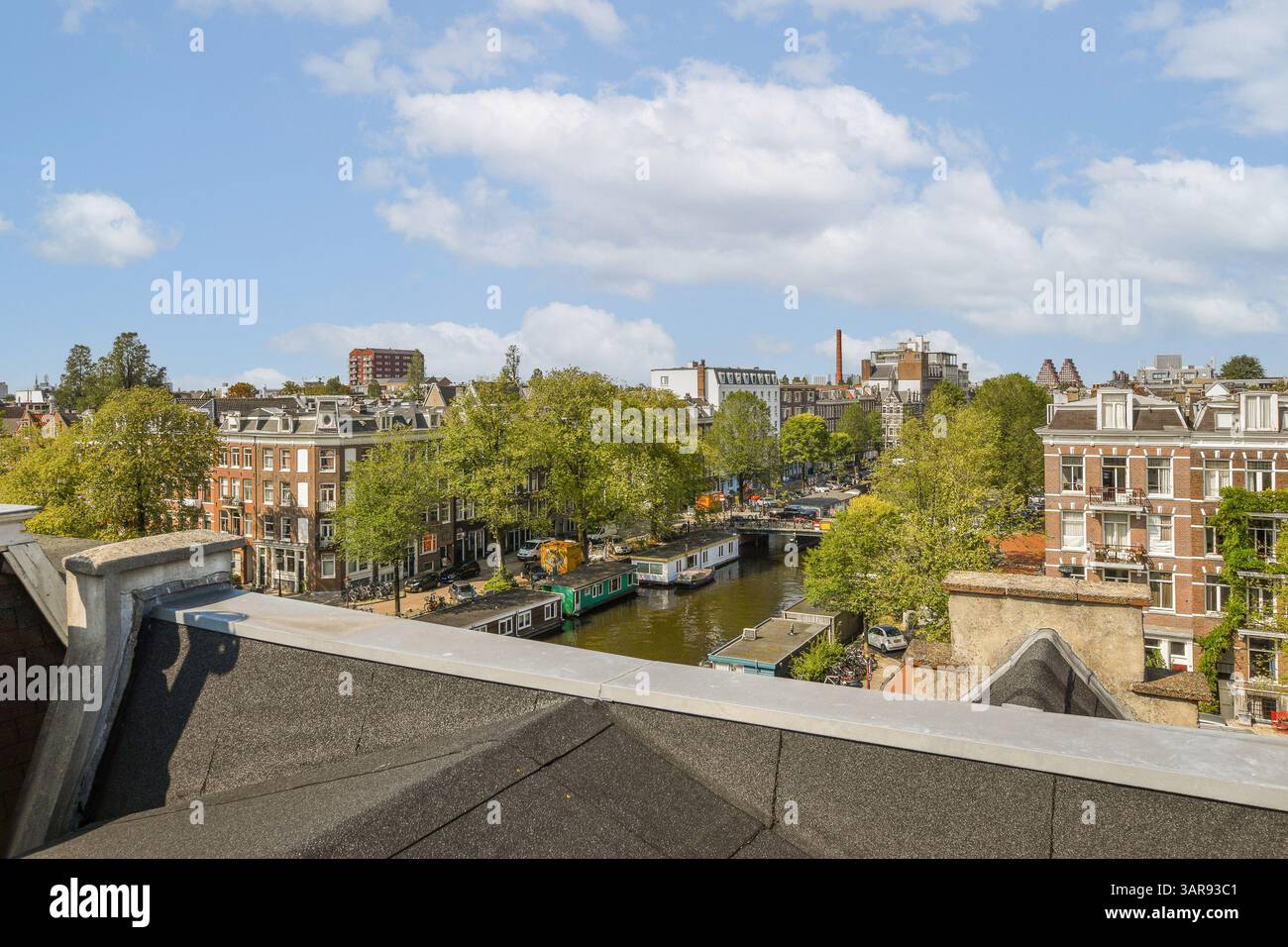The image showcases a picturesque aerial view of Amsterdam, featuring ...