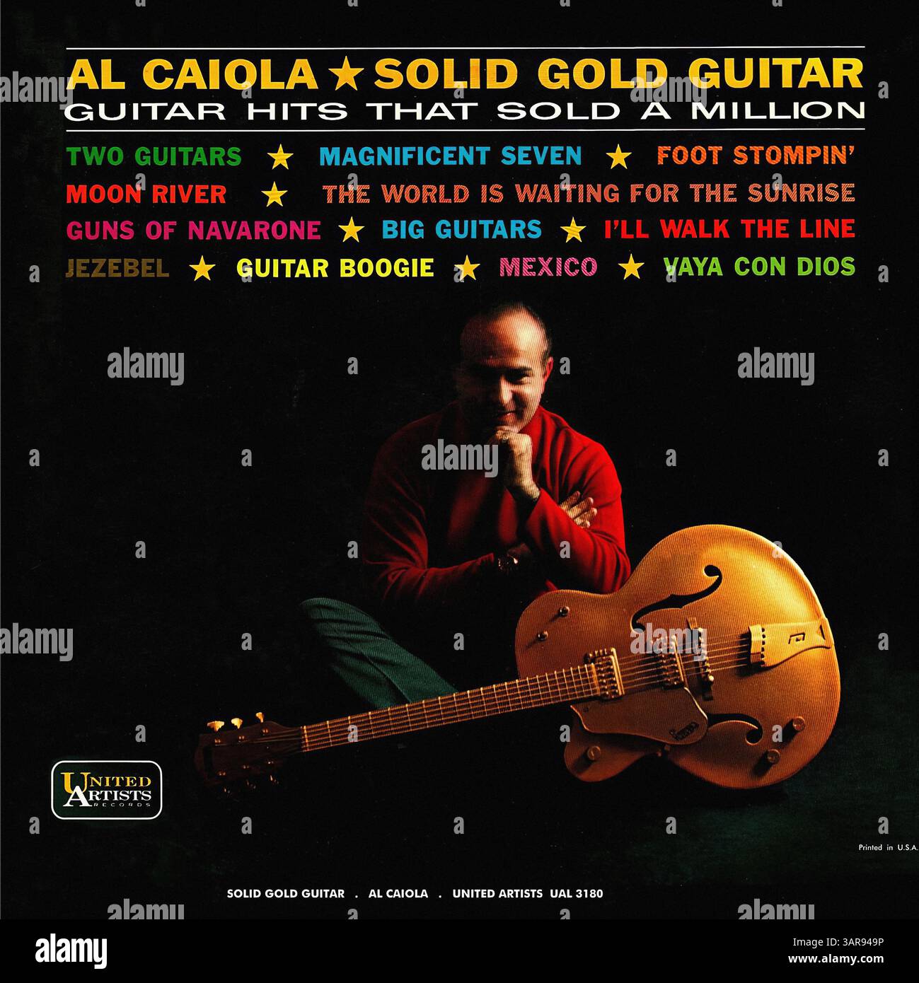 Al Caiola - Solid Gold Guitar - Vintage vinyl record cover Stock Photo ...