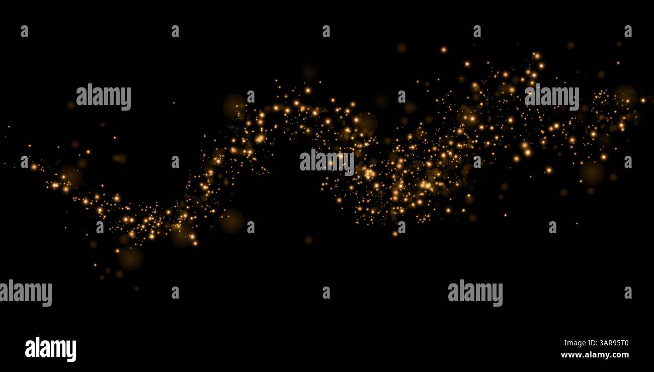 Golden Sparkle Dust on Black Background Perfect for Designing ...