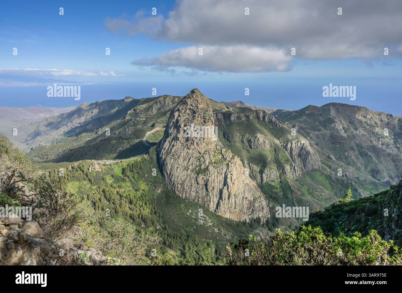 Roque de Agando, Felsenturm, erkalteter Vulkanschlot, Monumento Natural ...