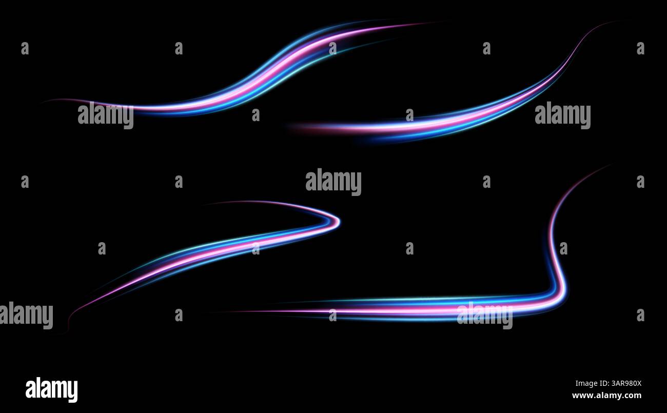 Captivating Dynamic Colorful Light Streaks on a Stunning Black Background create a mesmerizing ...