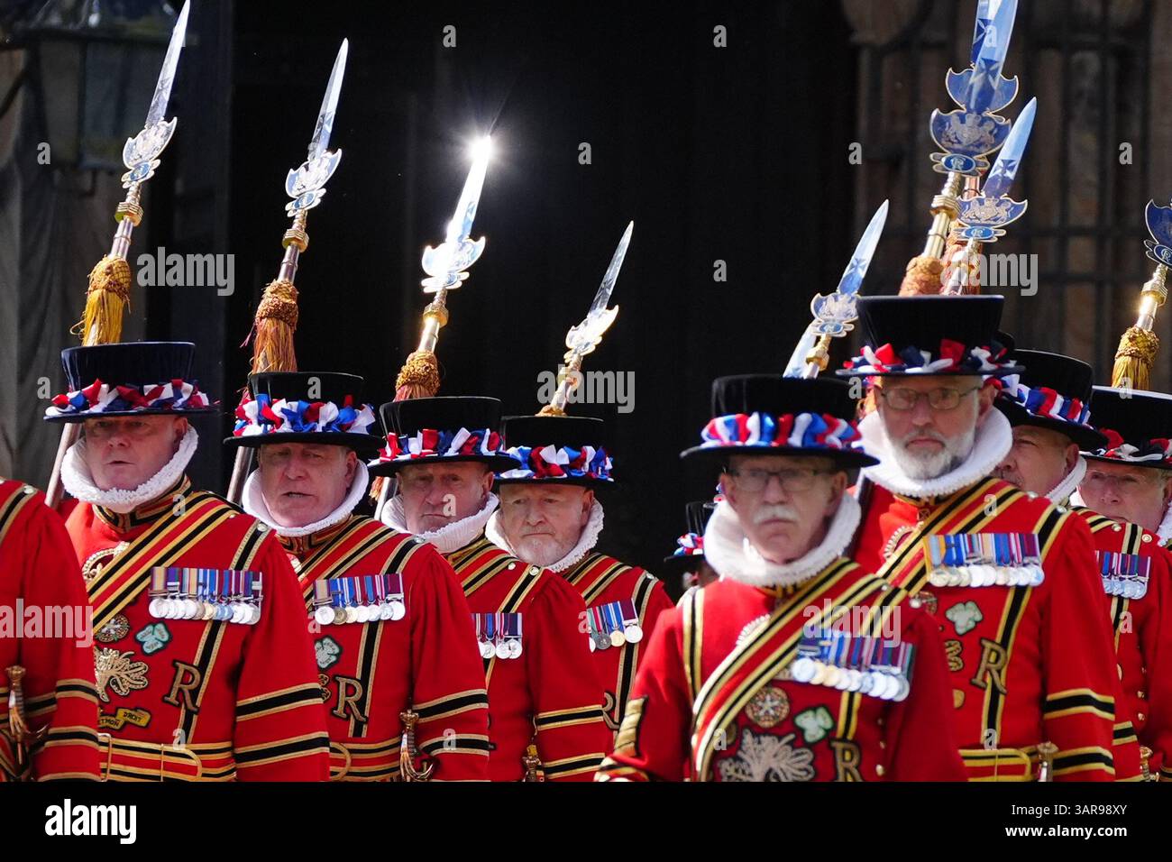 Yeoman of the Guard leaving Durham Cathedral in Durham following the ...