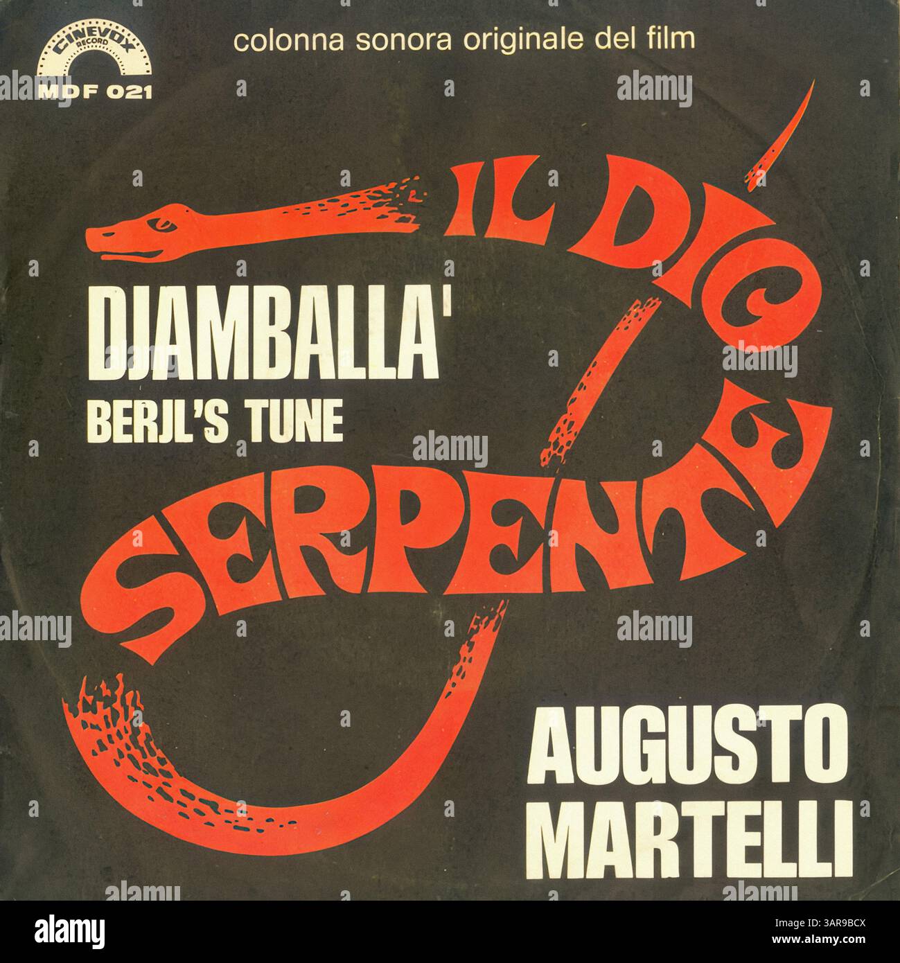 Augusto Martelli - Il dio serpente o.s.t. - Vintage vinyl record cover Stock Photo - Alamy