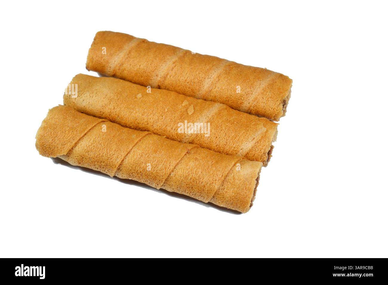 Rolled wafers filled with hazelnut chocolate paste cream, wafer rolls ...