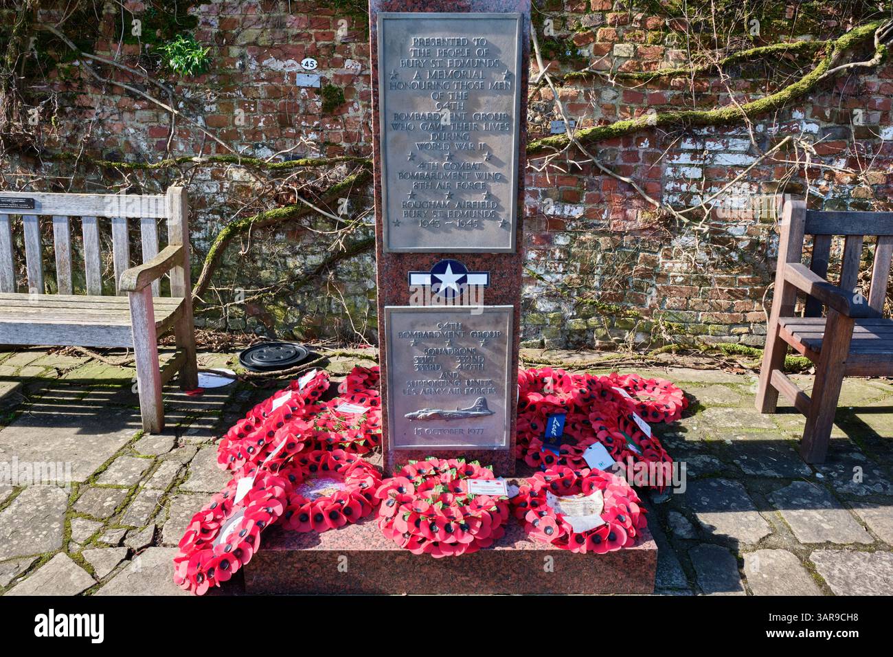 Memorial to the USAAF 94th bombardment group stationed at Bury St ...