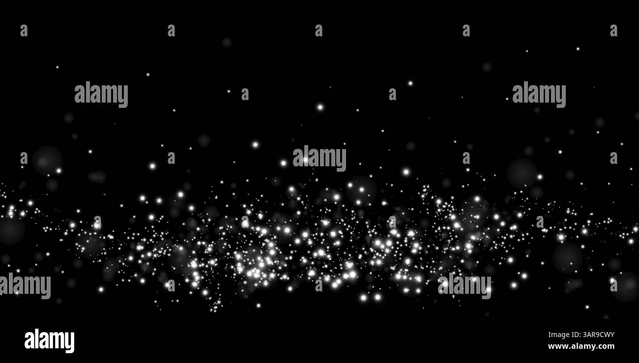 Beautiful and Glittering Sparkling Particles on an Elegant Black ...