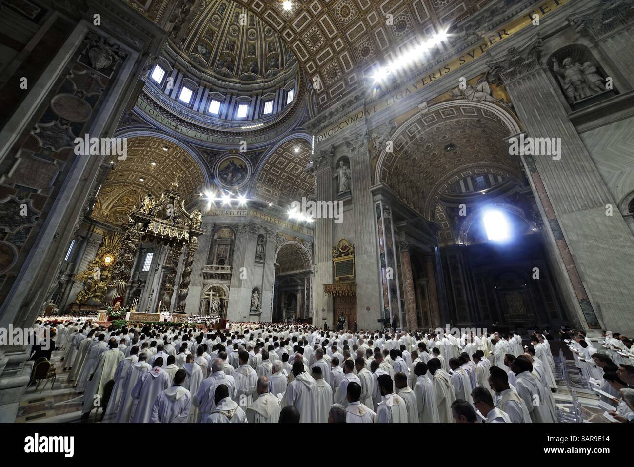 April 17, 2025 - Vatican City. Celebration of the Chrism Mass presided ...