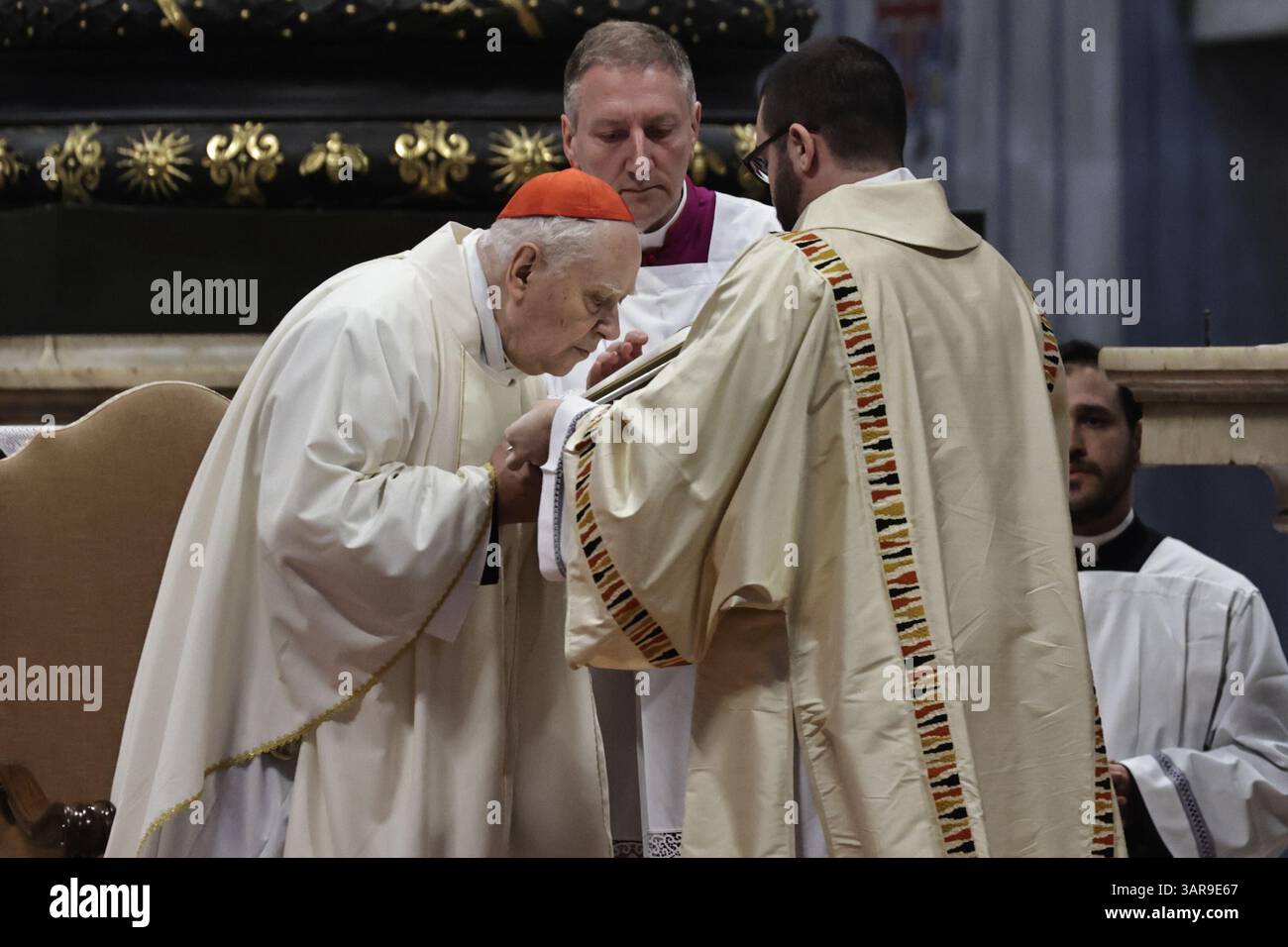 April 17, 2025 - Vatican City. Celebration of the Chrism Mass presided ...