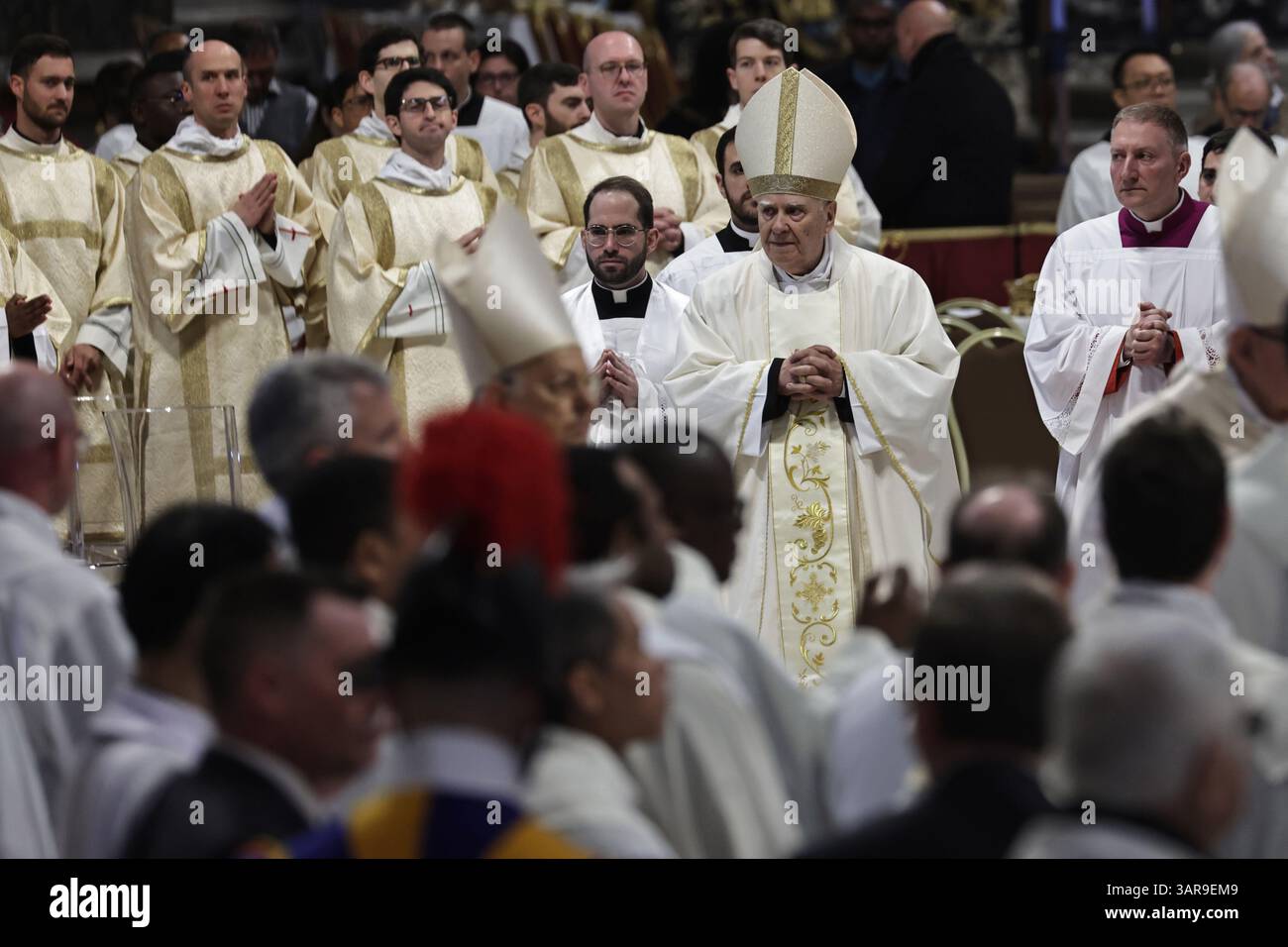 April 17, 2025 - Vatican City. Celebration of the Chrism Mass presided ...