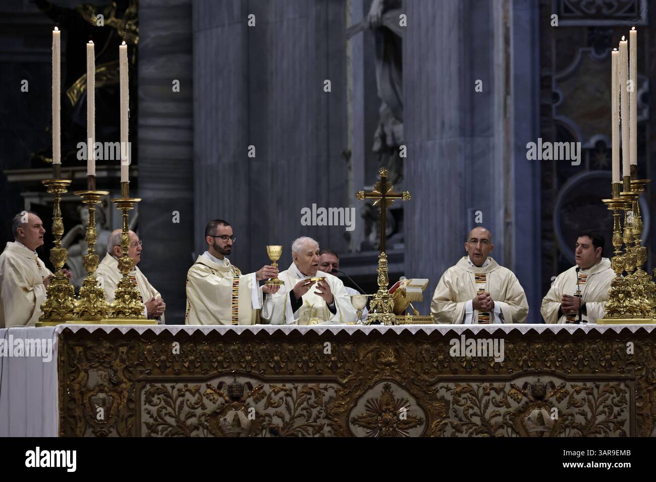 April 17, 2025 - Vatican City. Celebration of the Chrism Mass presided ...