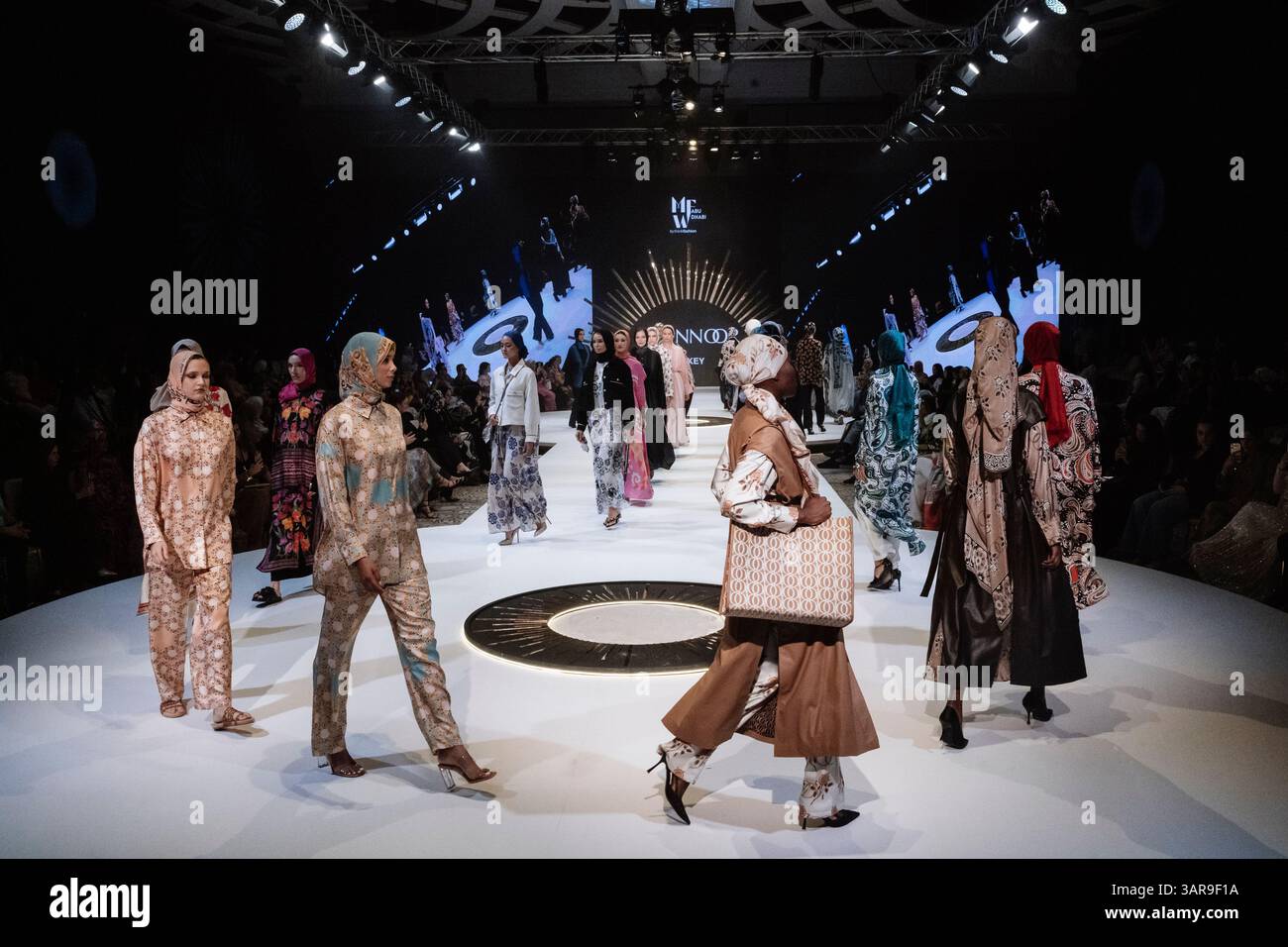 Abu Dhabi, United Arab Emirates. 15th Apr, 2025. Models seen while ...