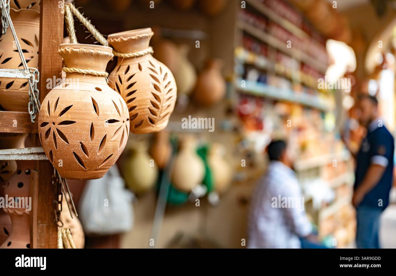 Traditional pottery on Nizwa Souq, Oman Stock Photo - Alamy