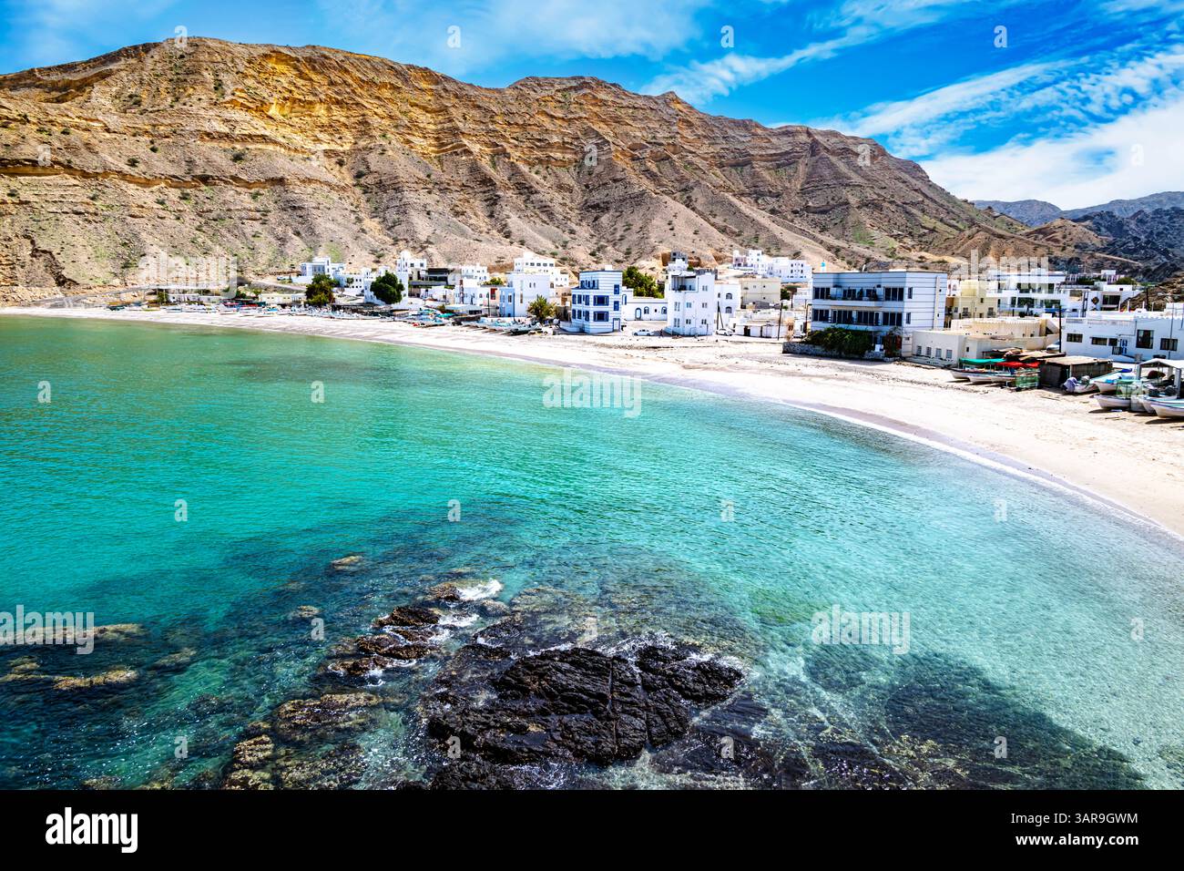 Qantab beach, a popular tourist destination near Muscat, Oman Stock ...