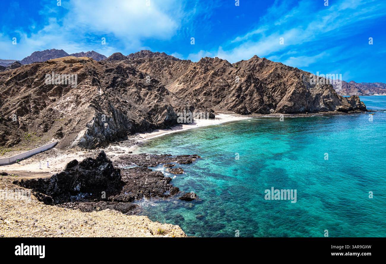 Qantab beach, a popular tourist destination near Muscat, Oman Stock ...