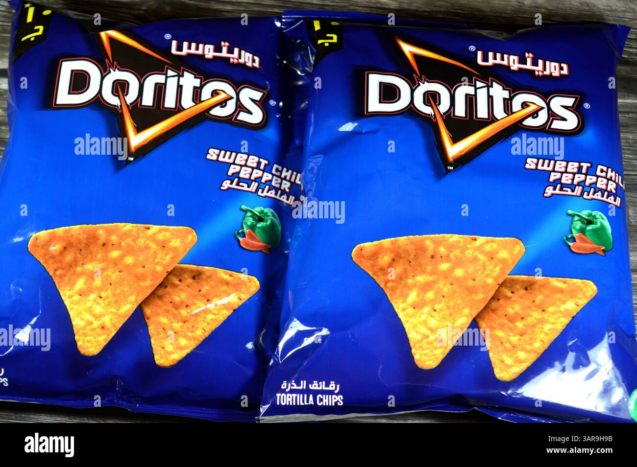 Cairo, Egypt, March 20 2025: Doritos sweet chili pepper flavor, Doritos ...