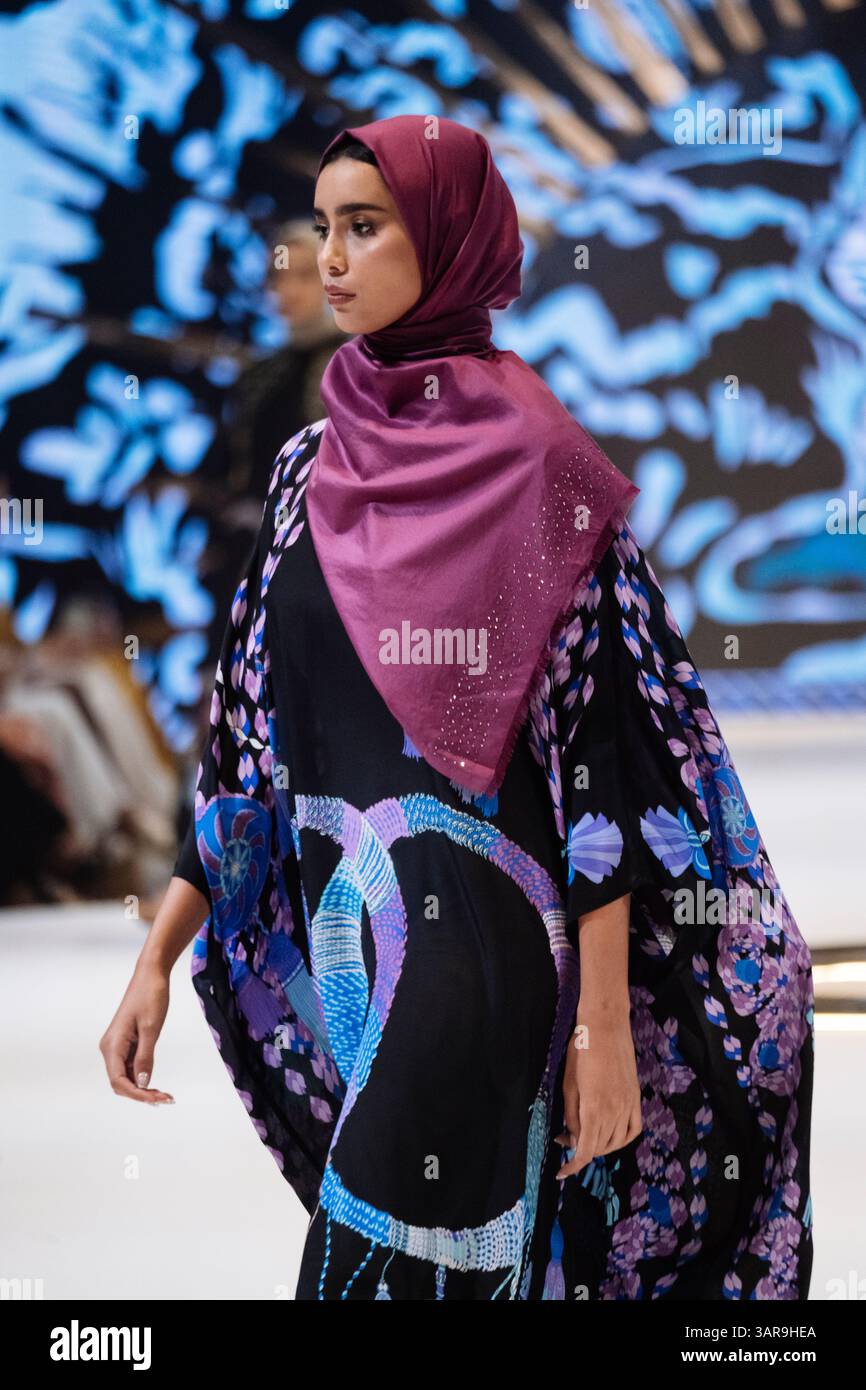 Abu Dhabi, United Arab Emirates. 15th Apr, 2025. A model seen while ...