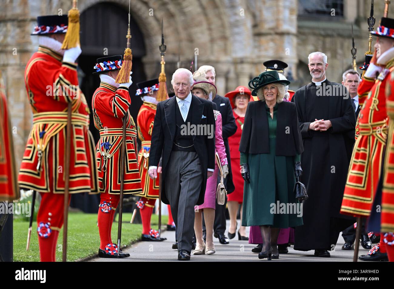Britain's King Charles III, Queen Camilla and The Dean of Durham, the ...