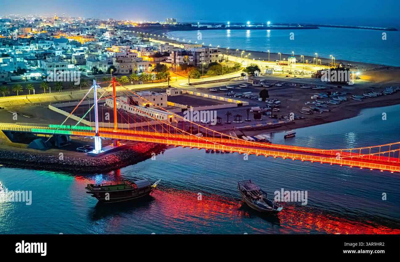 View of Sur with Al Ayjah Bridge, Oman Stock Photo - Alamy