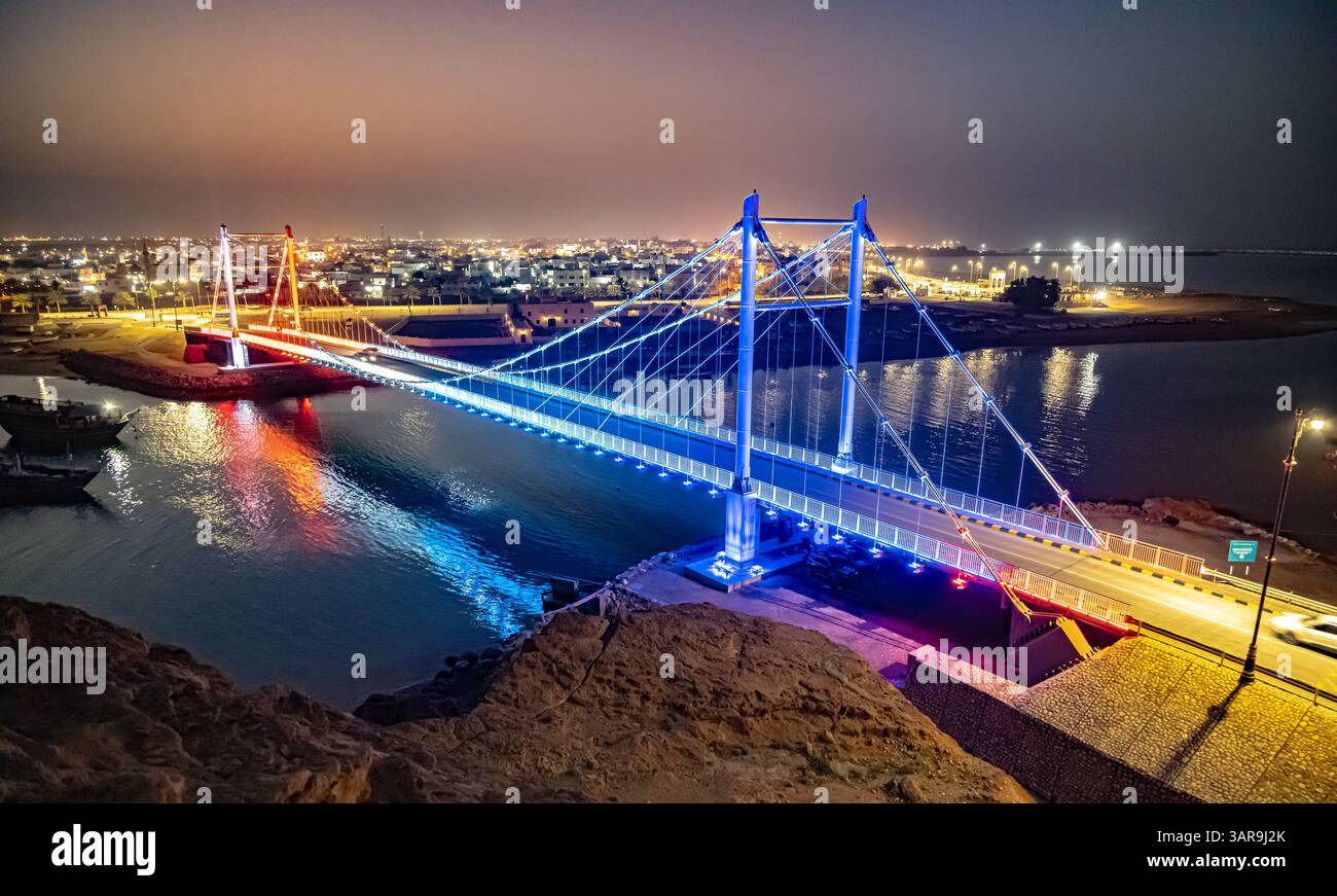View of Sur with Al Ayjah Bridge, Oman Stock Photo - Alamy