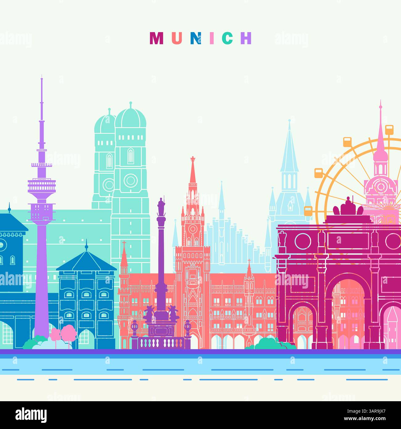 Historical building munich Stock Vector Images - Alamy