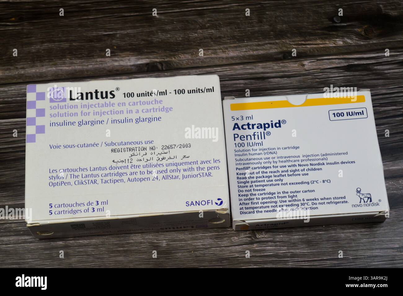 Cairo, Egypt, February 21 2025: Lantus (insulin glargine injection) and ...