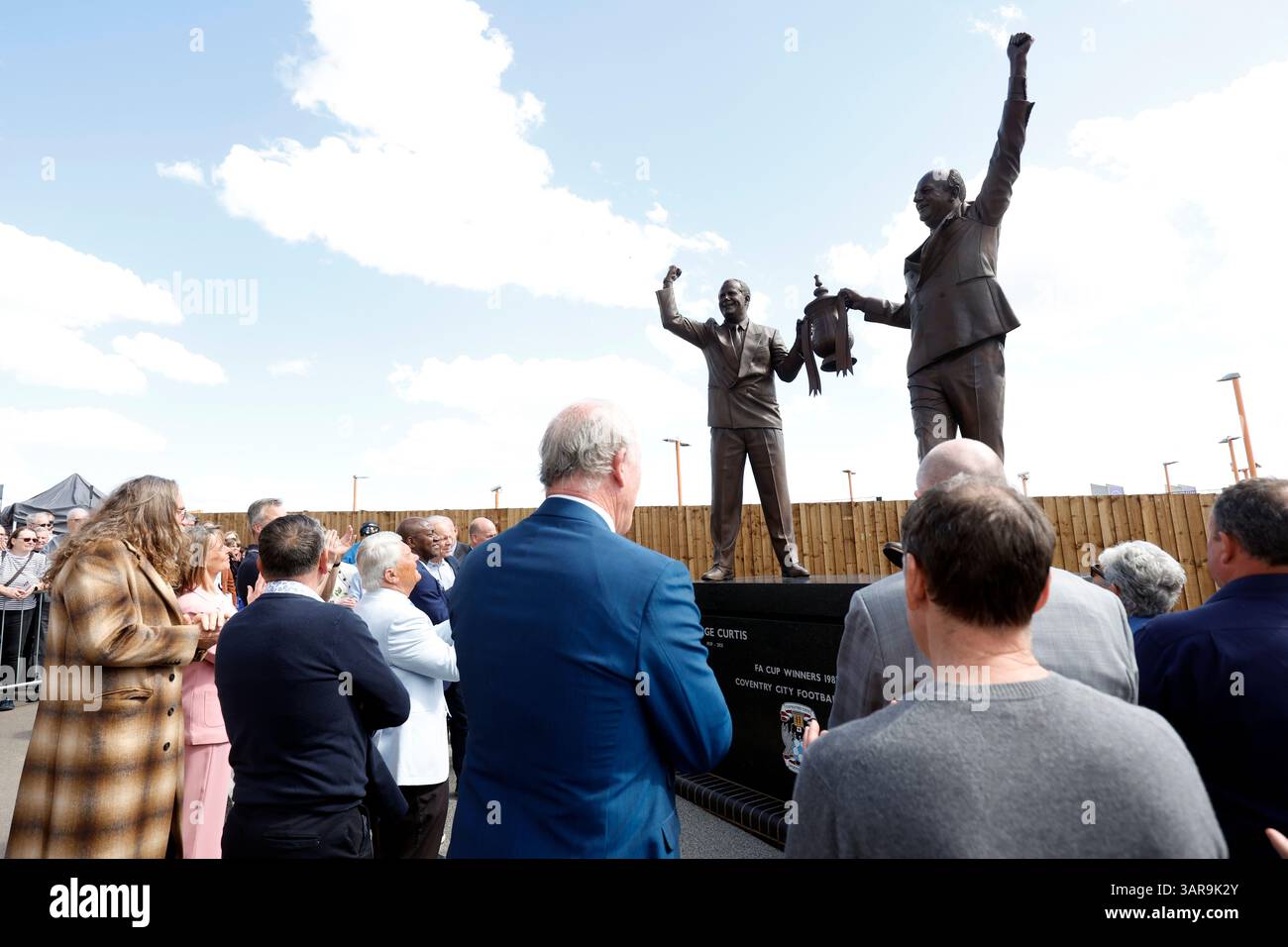 A general view of the George Curtis and John Sillett statue during the ...