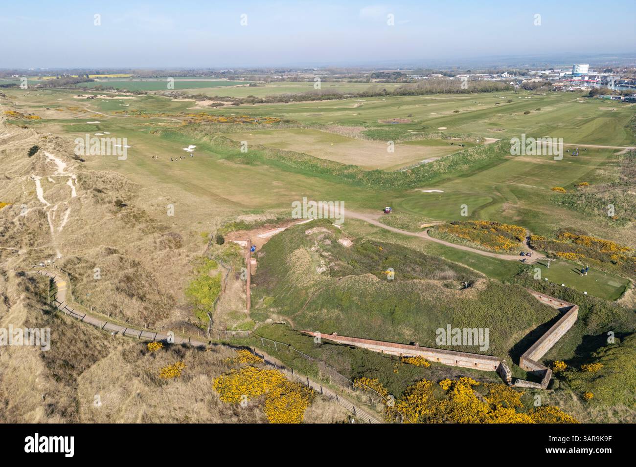 Aerial view of Littlehampton Fort, West Beach, Littlehampton (BN17), UK ...