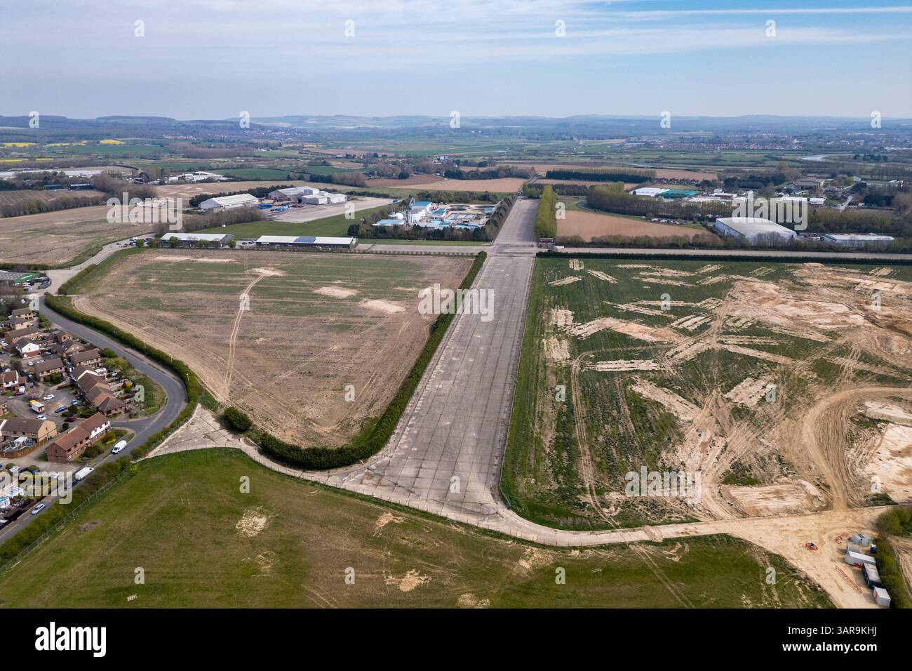Aerial view of the Ford Airfield, Ford, Arundel, West Sussex, UK Stock ...