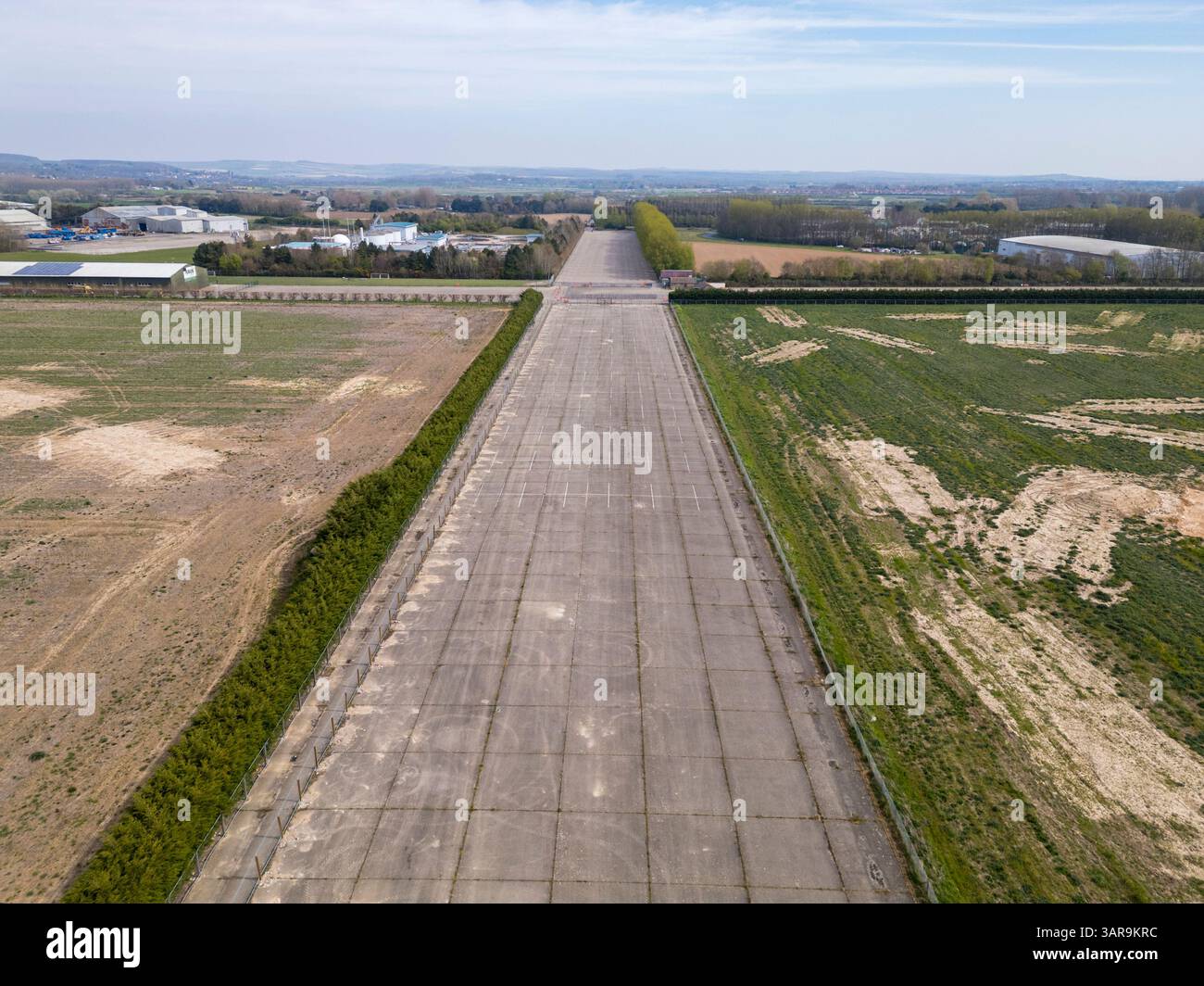 Aerial view of the Ford Airfield, Ford, Arundel, West Sussex, UK Stock ...