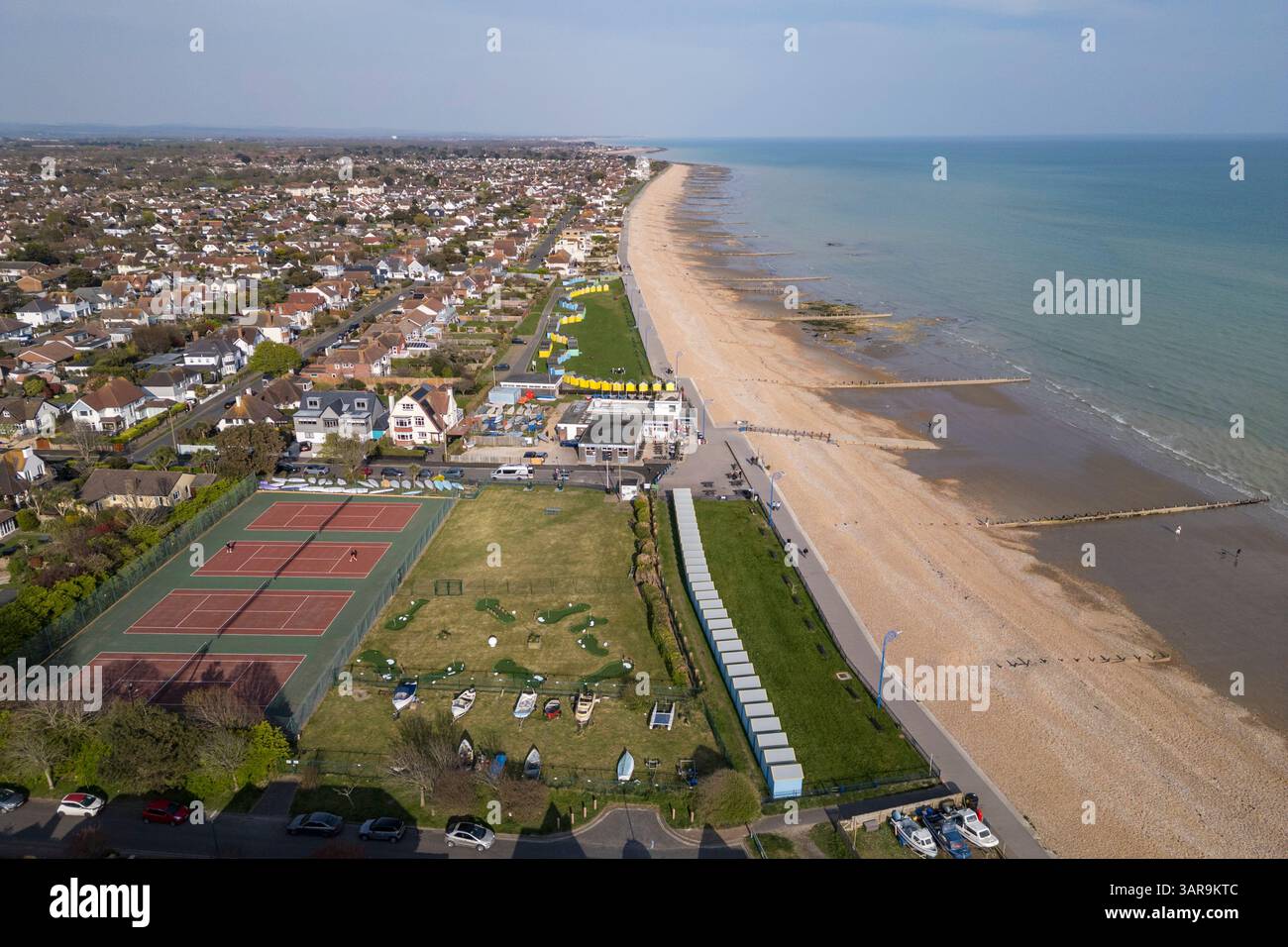 Aerial drone view of beach uk hi-res stock photography and images - Alamy