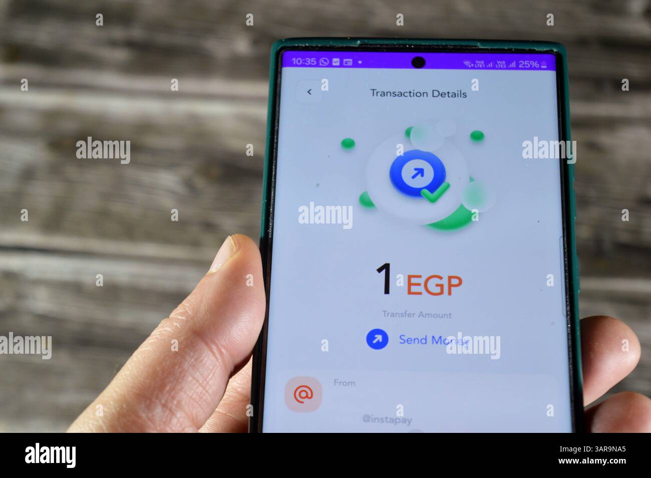 Cairo, Egypt, March 26 2025: Successful money transfer transaction on ...