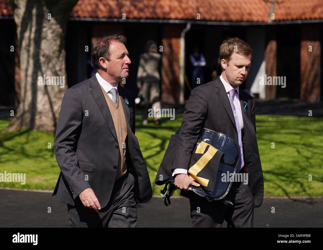 Trainers Charlie Appleby and Tom Ward during day three of the Craven ...