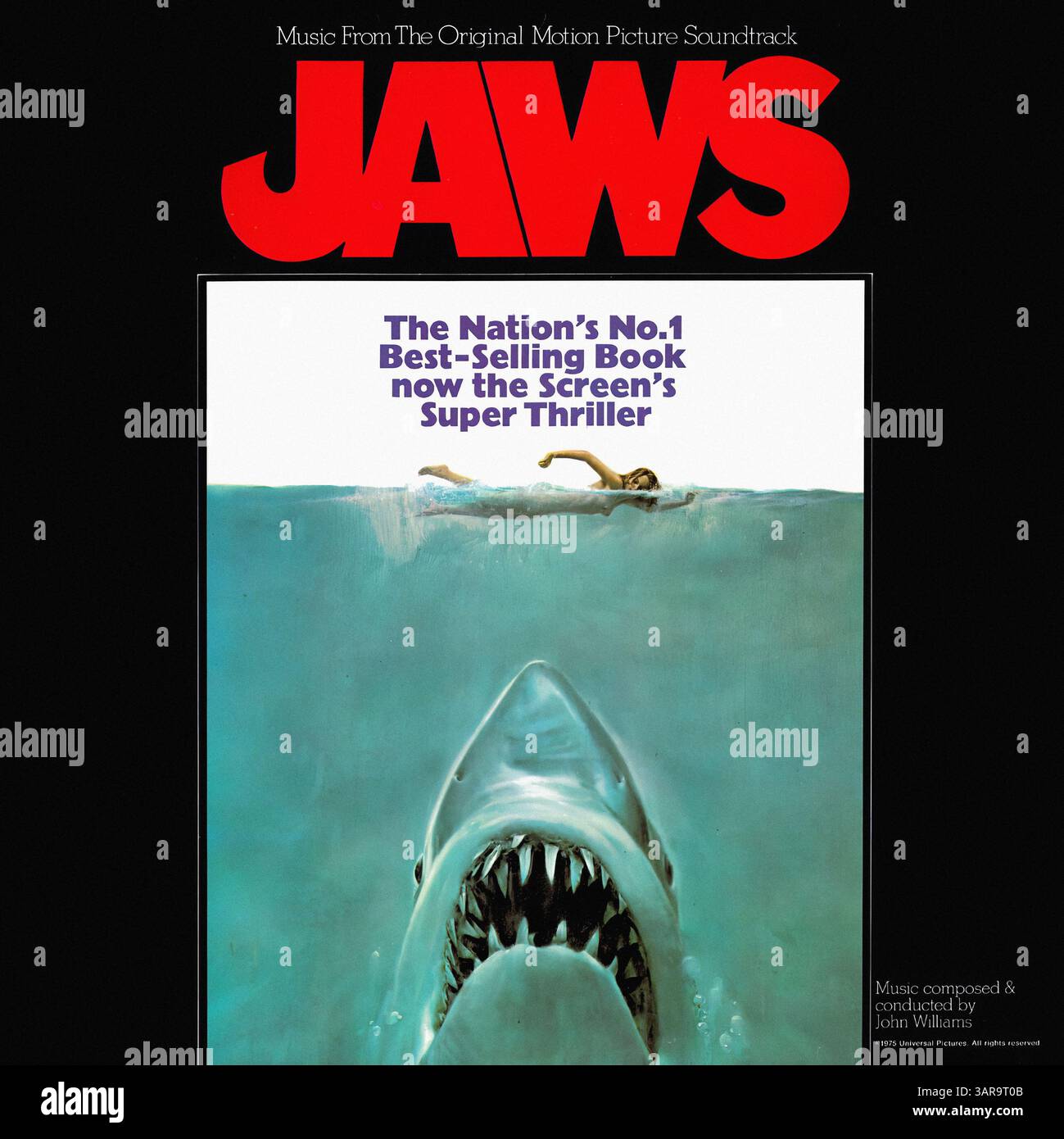 John Williams - Jaws - Vintage vinyl record cover Stock Photo - Alamy
