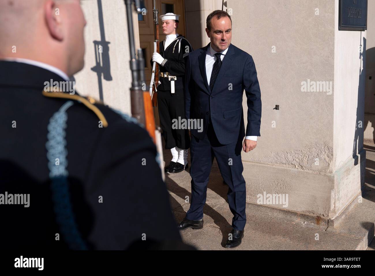 France's Minister of Armed Forces Sébastian Lecornu, arrives for a ...