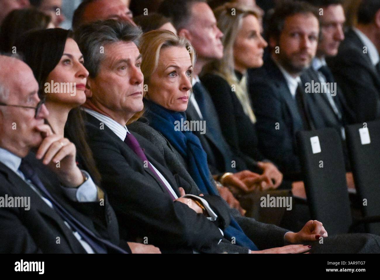 Paris, France. 17th Apr, 2025. Delphine Arnault looks on during the ...