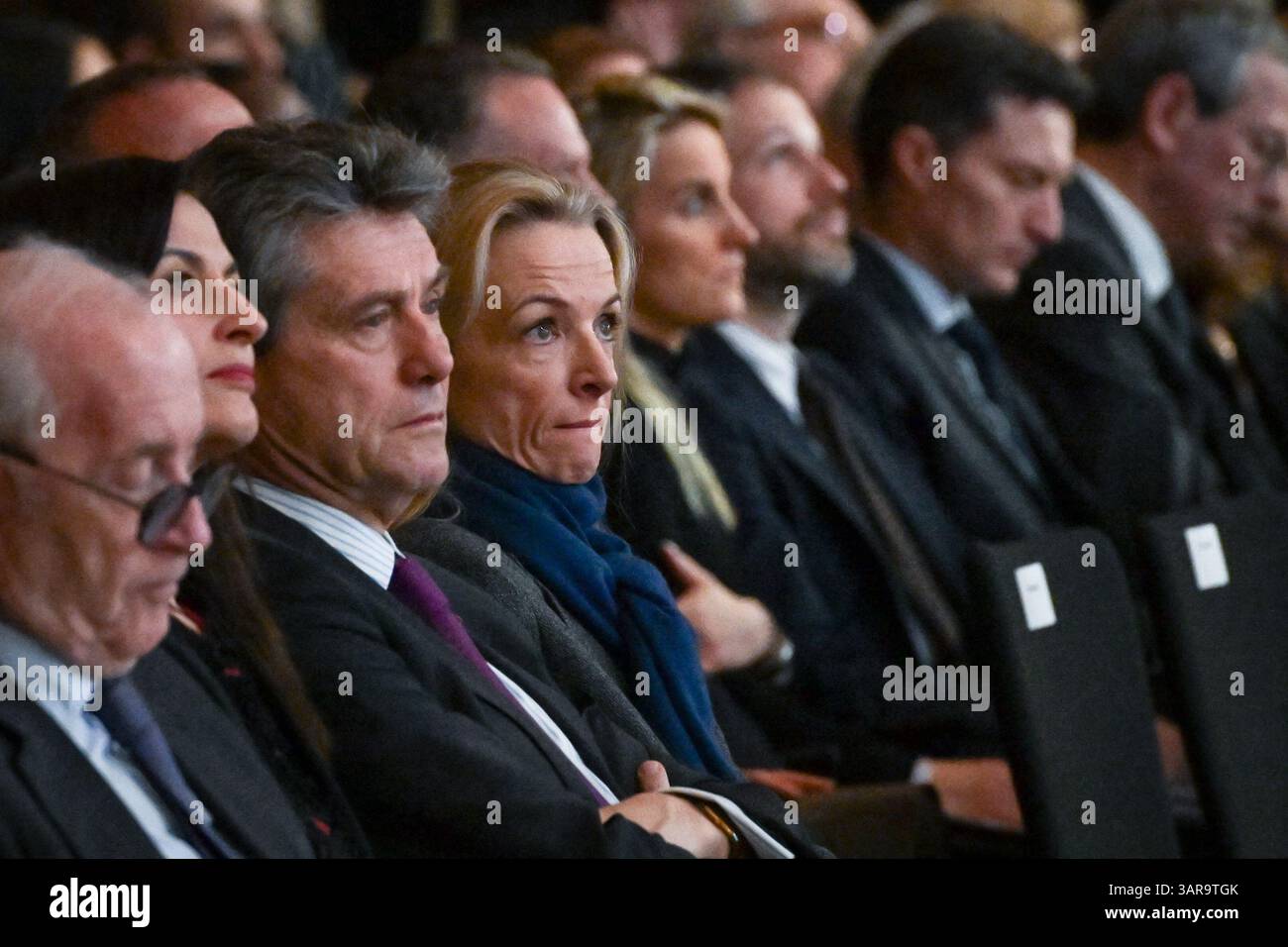 Paris, France. 17th Apr, 2025. Delphine Arnault looks on during the ...