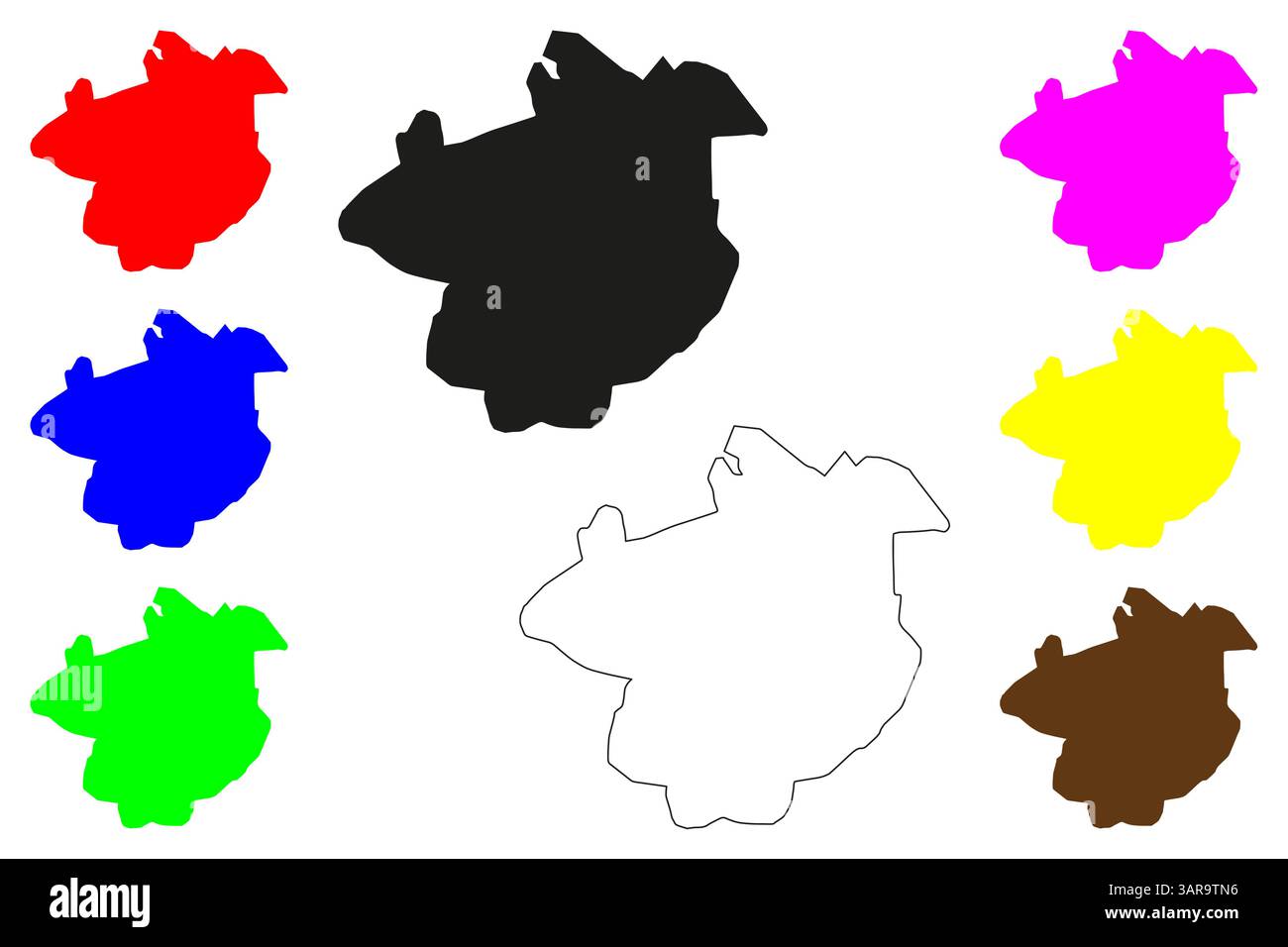 Karnal city (Republic of India, State of Haryana) map vector ...
