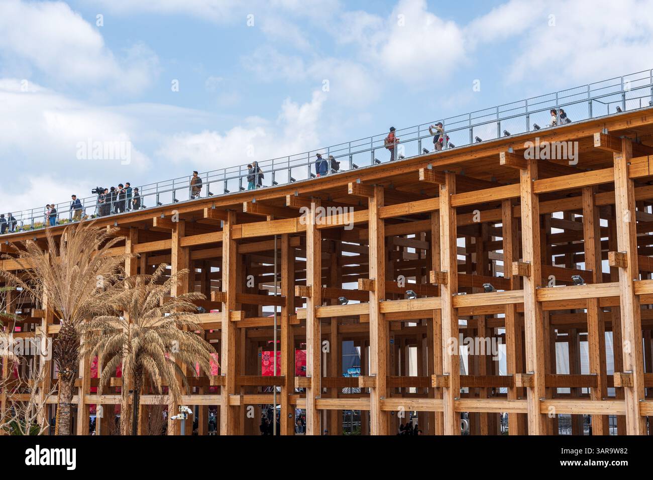 Osaka, Japan - April 16 2025 : Visitors walking along the Grand Ring ...