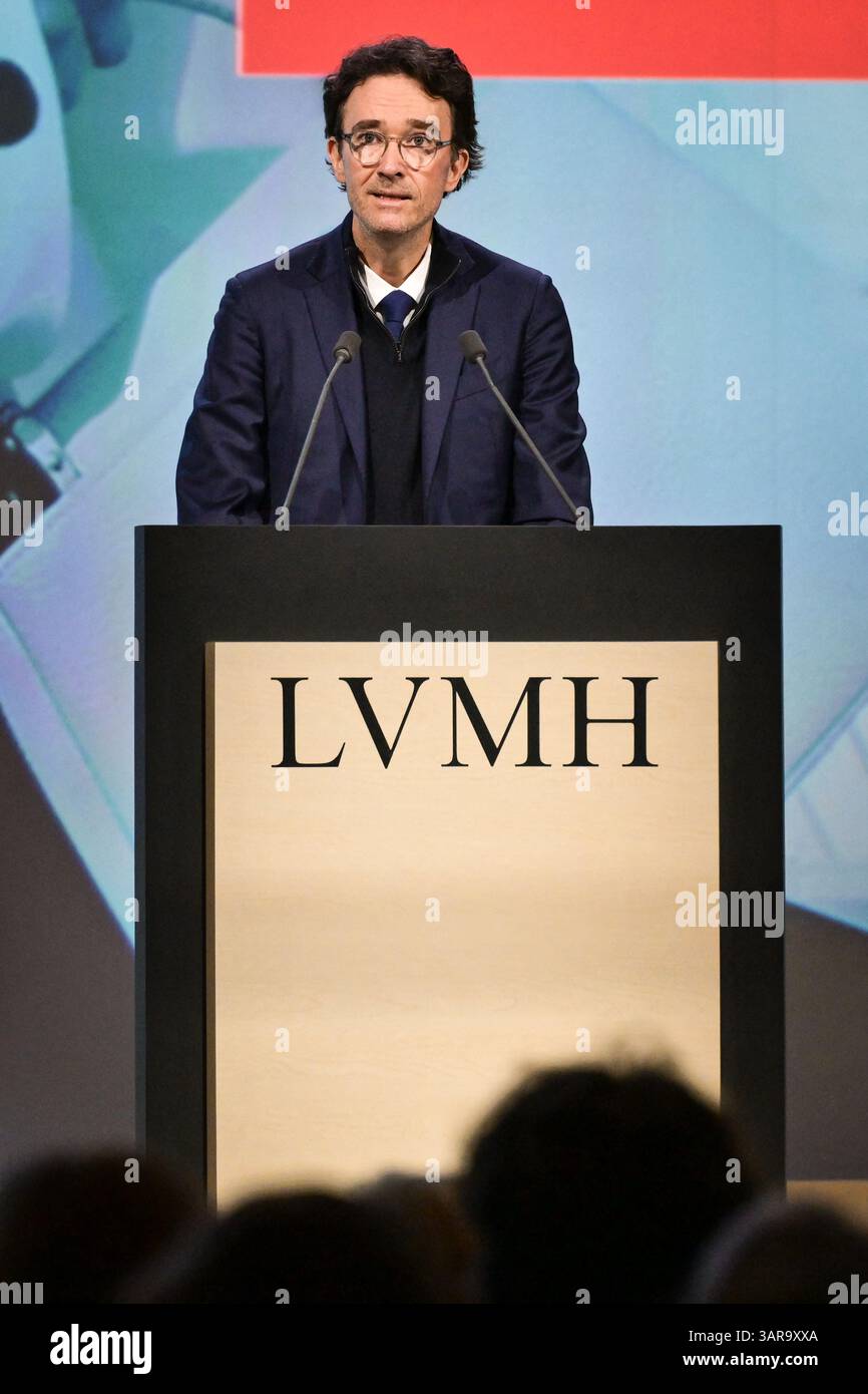 Paris, France. 17th Apr, 2025. CEO of luxury group LVMH Antoine Arnault ...