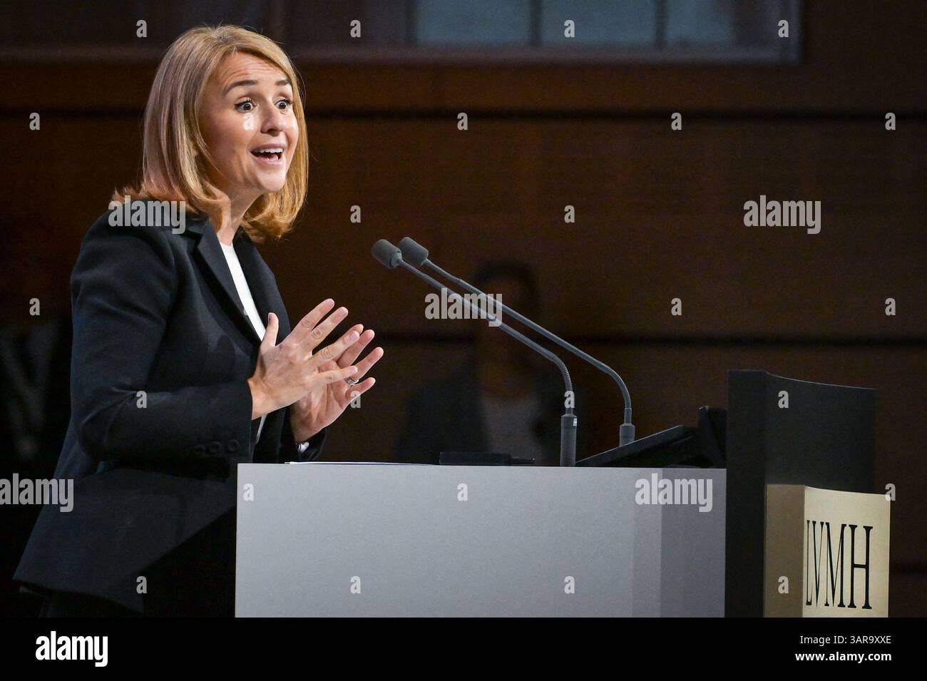 Paris, France. 17th Apr, 2025. Head of human resource at LVMH, Maud ...
